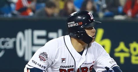 두산 김재환 옆구리 근육 손상 진단남은 Ks 불투명