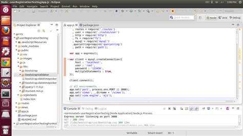 Javascript Error On Every External Java Script File In Nodeclipse