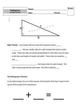 CCSS Pythagorean Theorem Unit For Grade Math By Bernie Brennan