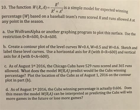 Solved 3d Plot In Wolfram Sketch Contour Plot With Given