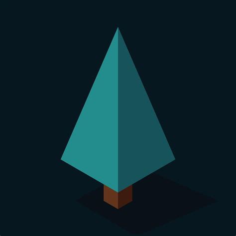 Isometric Tree At Night Tree Isometric Elements Isometric Tree