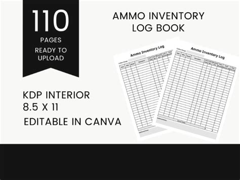 Ammo Inventory Log Book KDP Template Graphic By BKS Studio Creative Fabrica