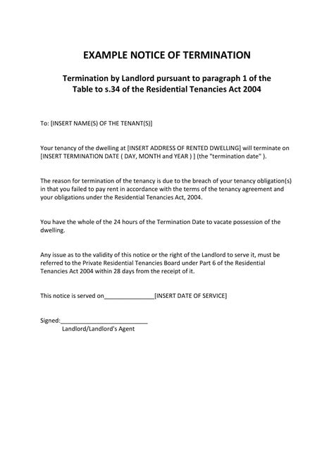 Printable Eviction Notice Template Word