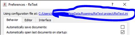 Configuration File ReText Ini Link Is Not Clickable Issue 402