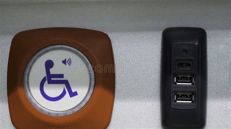 Close Up Button For Disabled People Media Help Button For People With Disabilities Stock Image