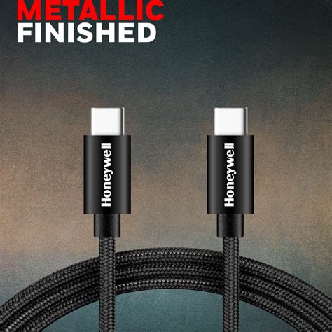 Buy Honeywell Type C To Type C Braided Sync Fast Charging Cable Black Computech Store