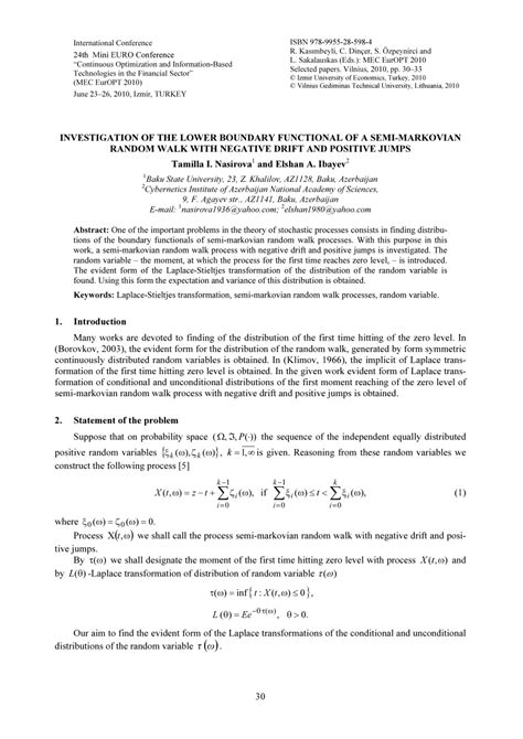 Pdf Investigation Of The Lower Boundary Functional Of A Semi Markovian Random Walk With