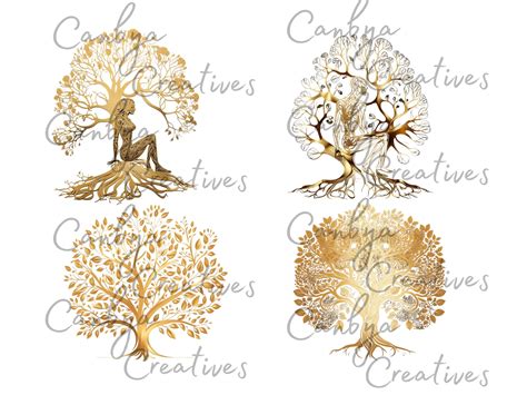Tree Of Life Svg Tree Of Life Png Silver And Gold Tree Of Etsy Australia