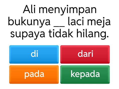 Latihan Kata Sendi Nama Tahun 3 Quiz