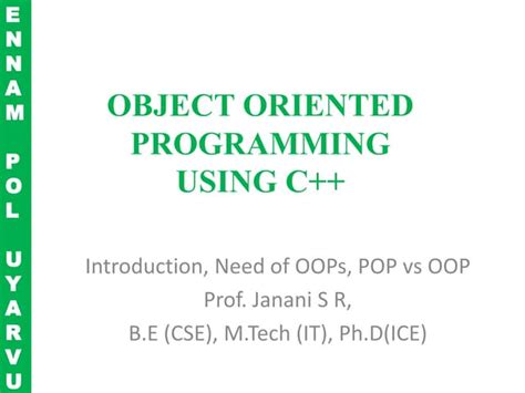 Need Of Oops And Programmingpop Vs Oop Ppt Need Of Oops And Programmingpop Vs Oop Ppt