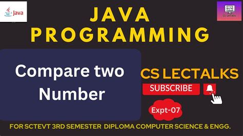 Java Program To Compare Two Numbers Sctevt Java Programming