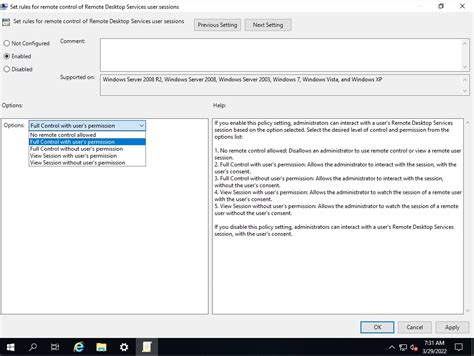 Windows Server 2019Remote Desktop Session Shadowing Settings Shima System Academy
