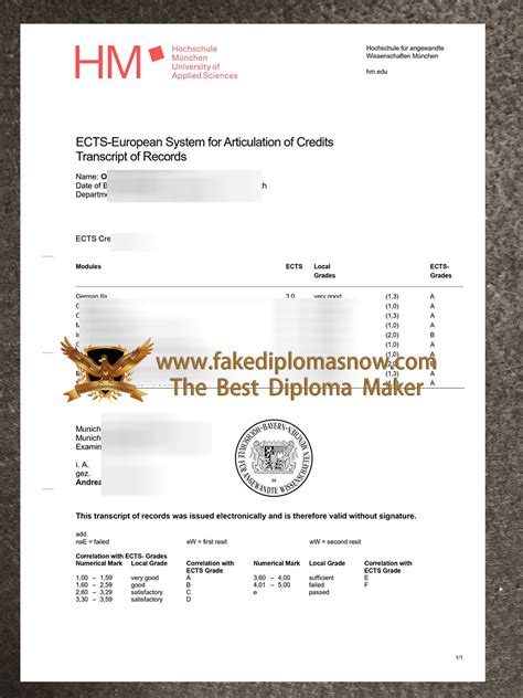 I Want To Buy A Fake Hochschule München Transcript In Germany