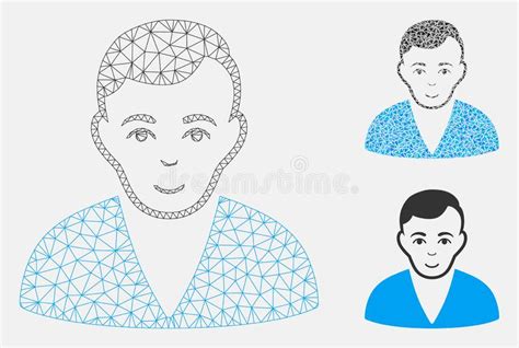 Man Vector Mesh 2d Model And Triangle Mosaic Icon Stock Vector Illustration Of Composition