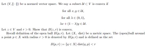 Solved Let V∥⋅∥ Be A Normed Vector Space We Say A Subset