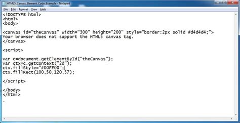 HTML5 Canvas Element Code Example Html5 Canvas Elearning The Help