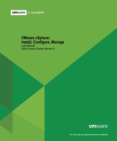 VMware VSphere Install Configure Manage V Student Lab Manual By VMware IT Academy Goodreads