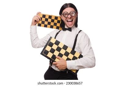 Nerd Chess Player Isolated On White Stock Photo 232059853 Shutterstock