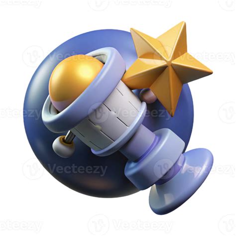 3d Render Star Orb Rotating Device A Dynamic Depiction Of A Star Navigating A World Of Orbs