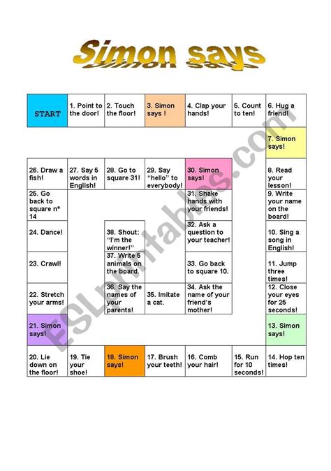 Instructions For Simon Says Papergross