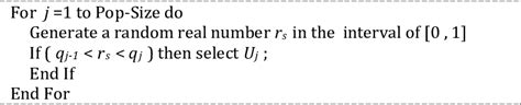 Peudo Code Of Selection Step Download Scientific Diagram
