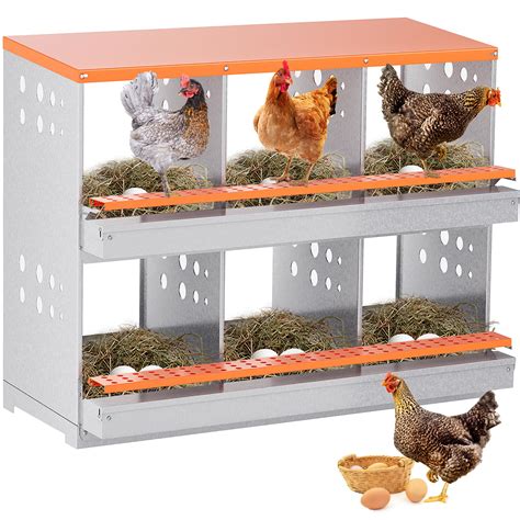 Chicken Nesting Boxes Boeaster 6 Compartments Metal Chicken Laying Box