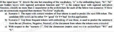 Solved If The Input Layer X Denotes The One Hot Encoding Of The