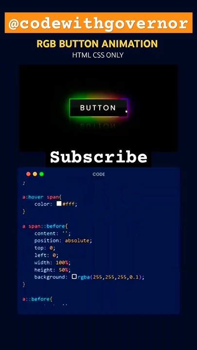 Rgb Button Html Css Css Animation Html Animation Effect Youtube