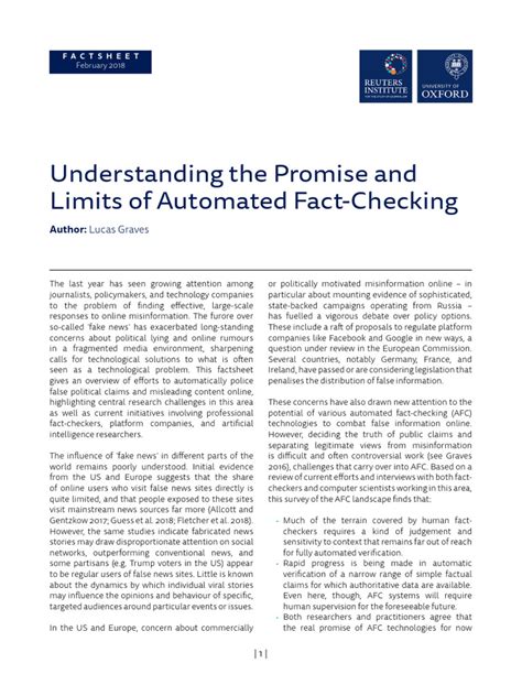 Understanding The Promise And Limits Of Automated Fact Checking Pdf