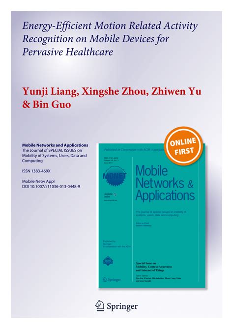 Pdf Energy Efficient Motion Related Activity Recognition On Mobile Devices For Pervasive