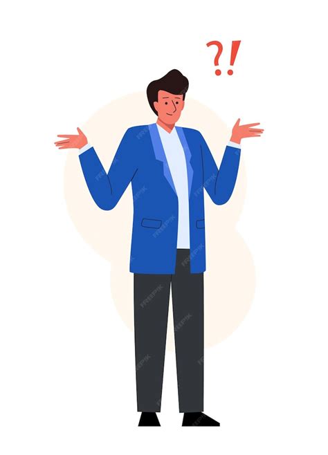 Hombre Preguntándose Con Signo De Interrogación Sorprendido Diseño De