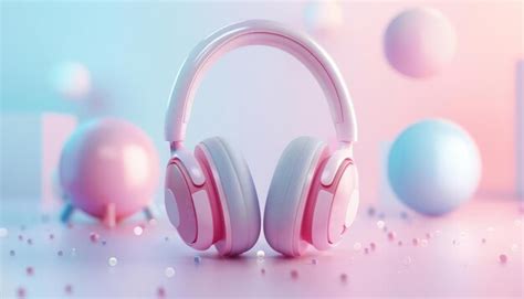 Headset Icon 3d Blender Pastel Color Abstract Background With Light Colour Palette Premium Ai