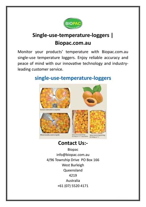 PPT Single Use Temperature Loggers Biopac Com Au PowerPoint Presentation ID 12578755