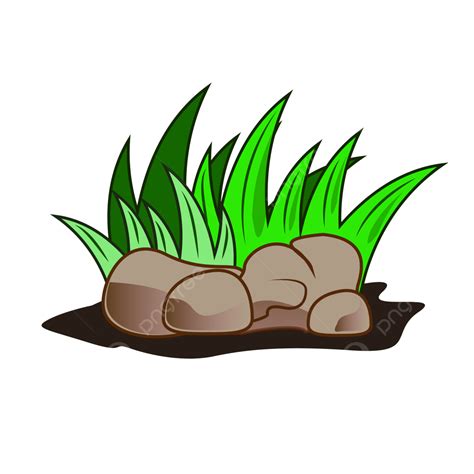 Stone Cartoon Clipart Hd Png Grass Cartoon With Stone Grass Cartoon Green Png Image For Free