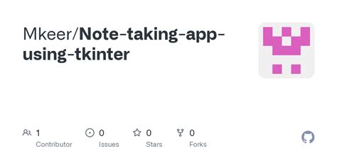 Github Mkeernote Taking App Using Tkinter