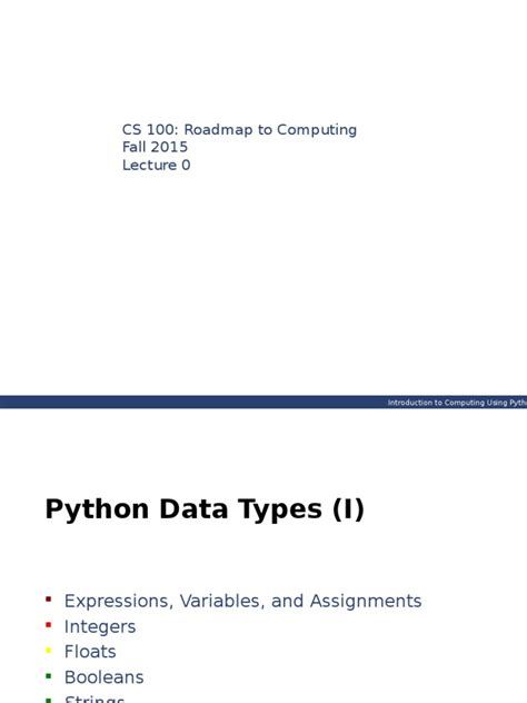 Cs 100 Roadmap To Computing Fall 2015 Pdf Data Type Boolean Data Type