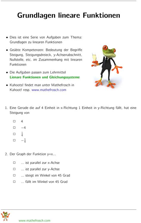 Grundlagen Lineare Funktionen Mathematik Lernen