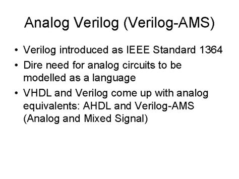 Tutorial 1 An Introduction To Veriloga Transitioning From