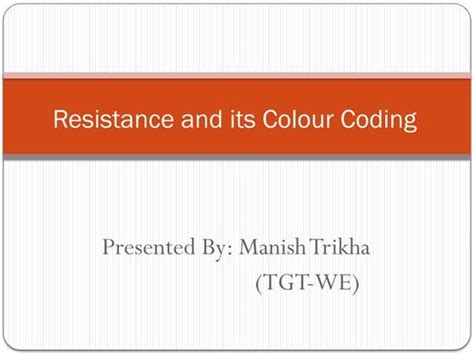 Resistor Color Coding Pptx Physics Science