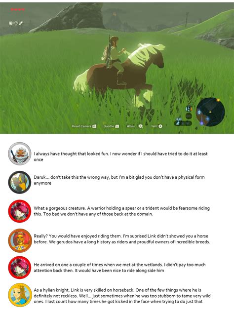 Mipha Revali Urbosa Daruk And Zelda As The Public Of Links