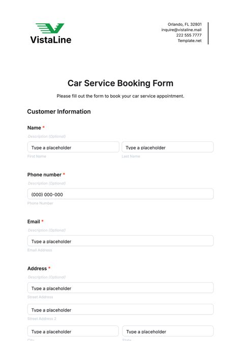 Free Booking Form Templates To Edit Online