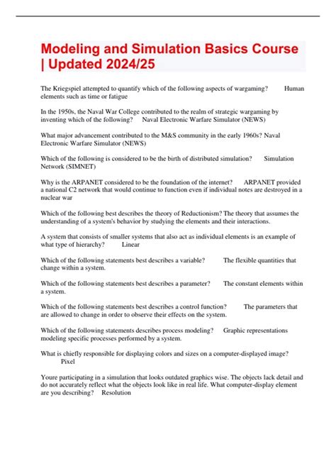 Modeling And Simulation Basics Course Updated 2024 25 Modeling And Simulation Basics Course