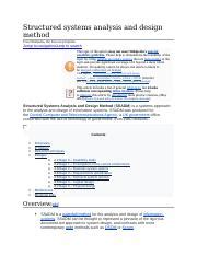 Structured Systems Analysis And Design Method Docx Structured Systems Analysis And Design