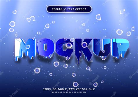 Premium Vector Water Effect Text Style Editable Mockup Text
