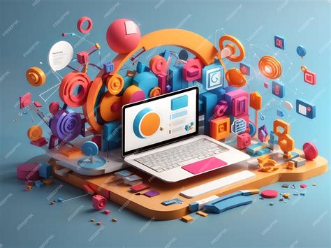 premium ai image 3d web development and application design process