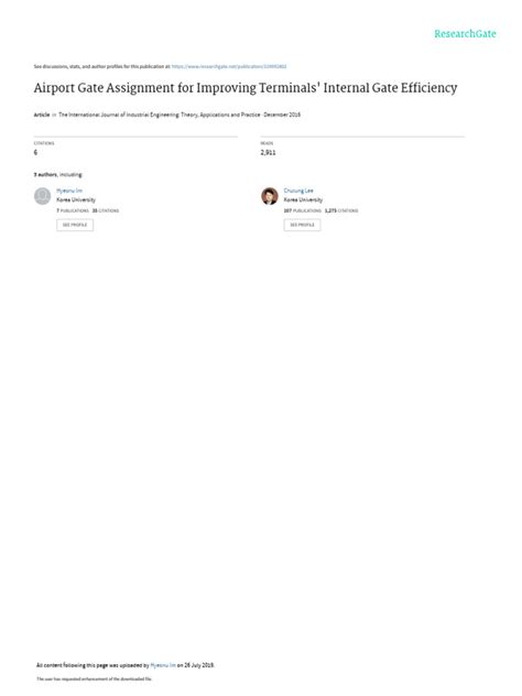 Airport Gate Assignment For Improving Terminals Internal Gate