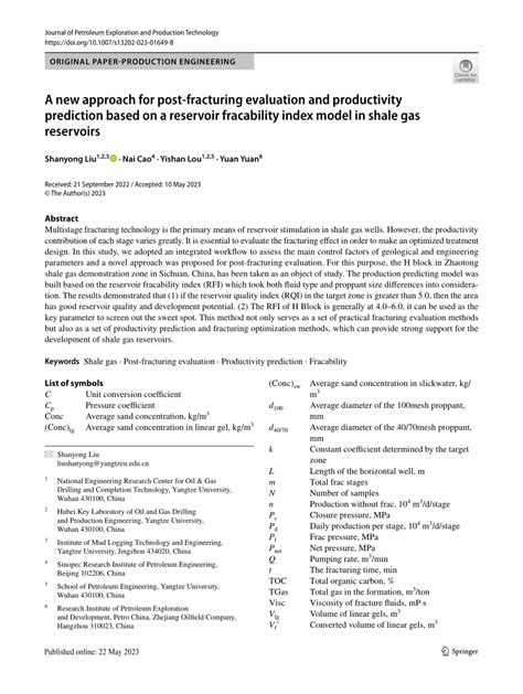 Pdf A New Approach For Post Fracturing Evaluation And Productivity Prediction Based On A