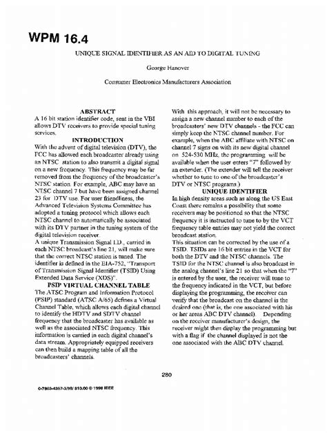 Unique Signal Identifier As An Md To Digital Tuning Ieee Conference Publication Ieee Xplore