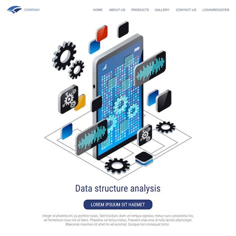 Premium Vector Data Structure Analysis 3d Isometric Vector Concept