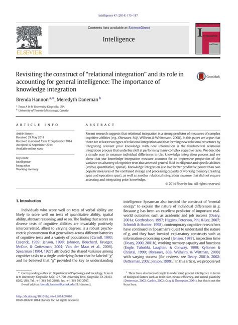 Pdf Revisiting The Construct Of “relational Integration” And Its Role